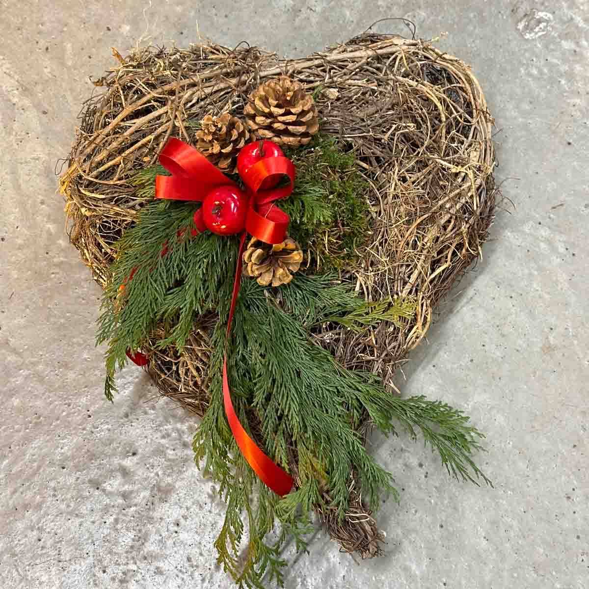 Dekorhjerte pyntet - Nygård Hagebruk